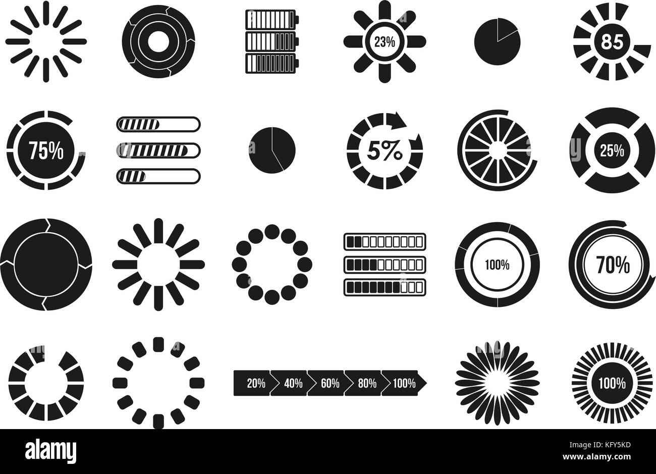 Loading icon set, simple style Stock Vector Image & Art - Alamy