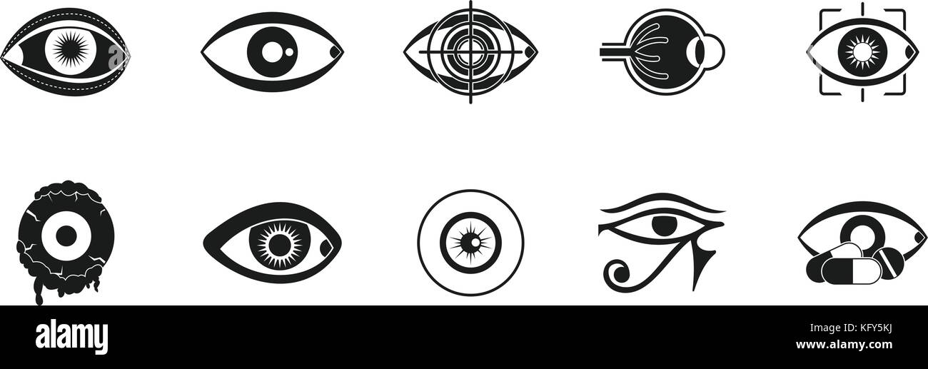 Eyes icon set, simple style Stock Vector Image & Art - Alamy