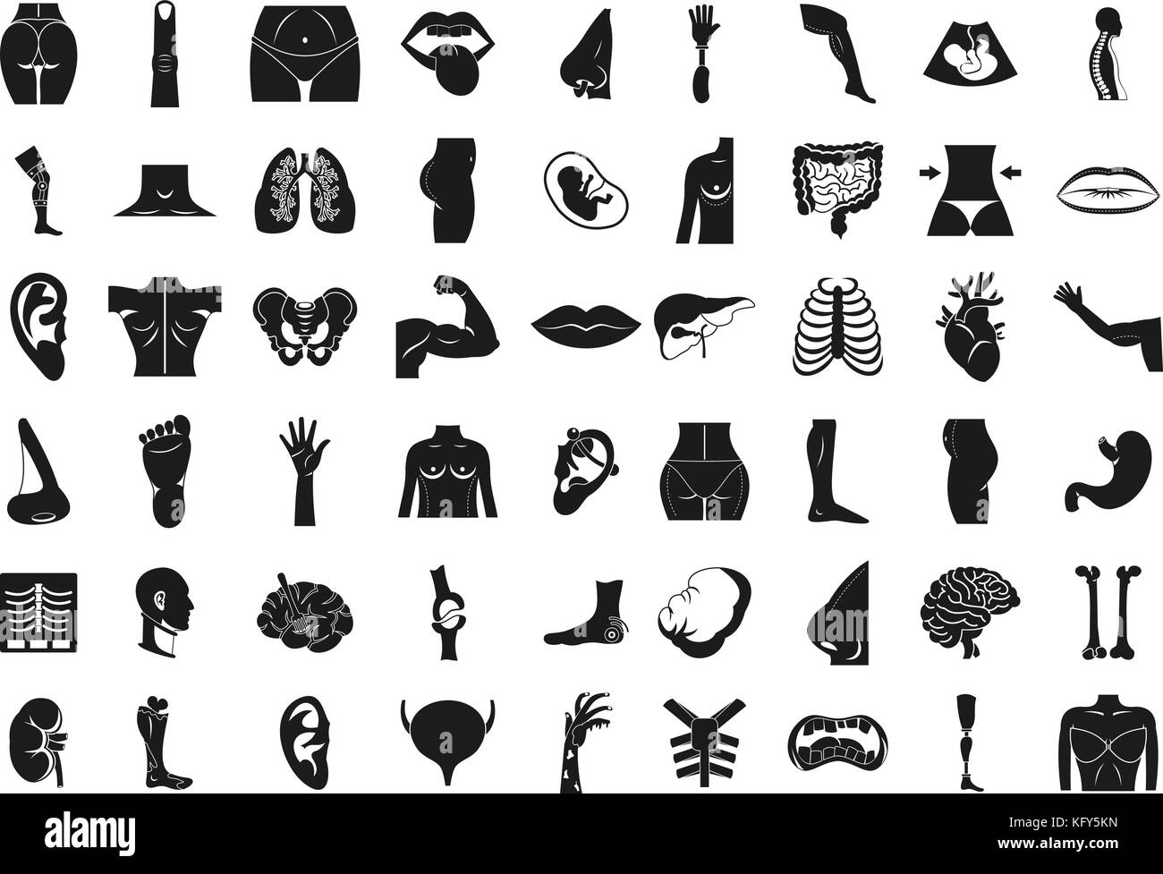 Human body icon set, simple style Stock Vector Image & Art - Alamy