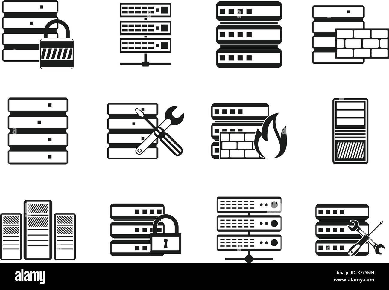 Server icon set, simple style Stock Vector Image & Art - Alamy