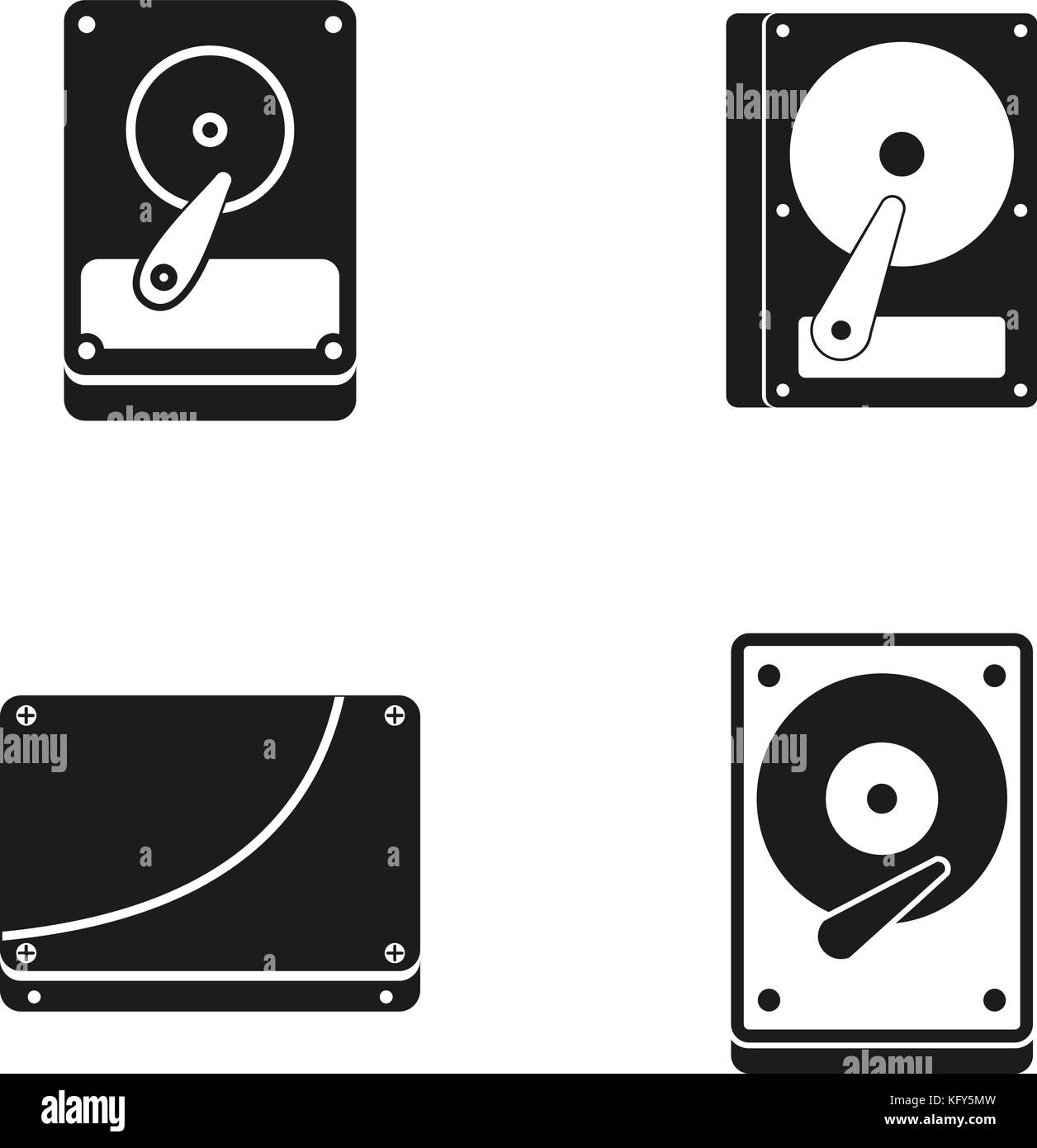 Hard disk icon set, simple style Stock Vector Image & Art - Alamy