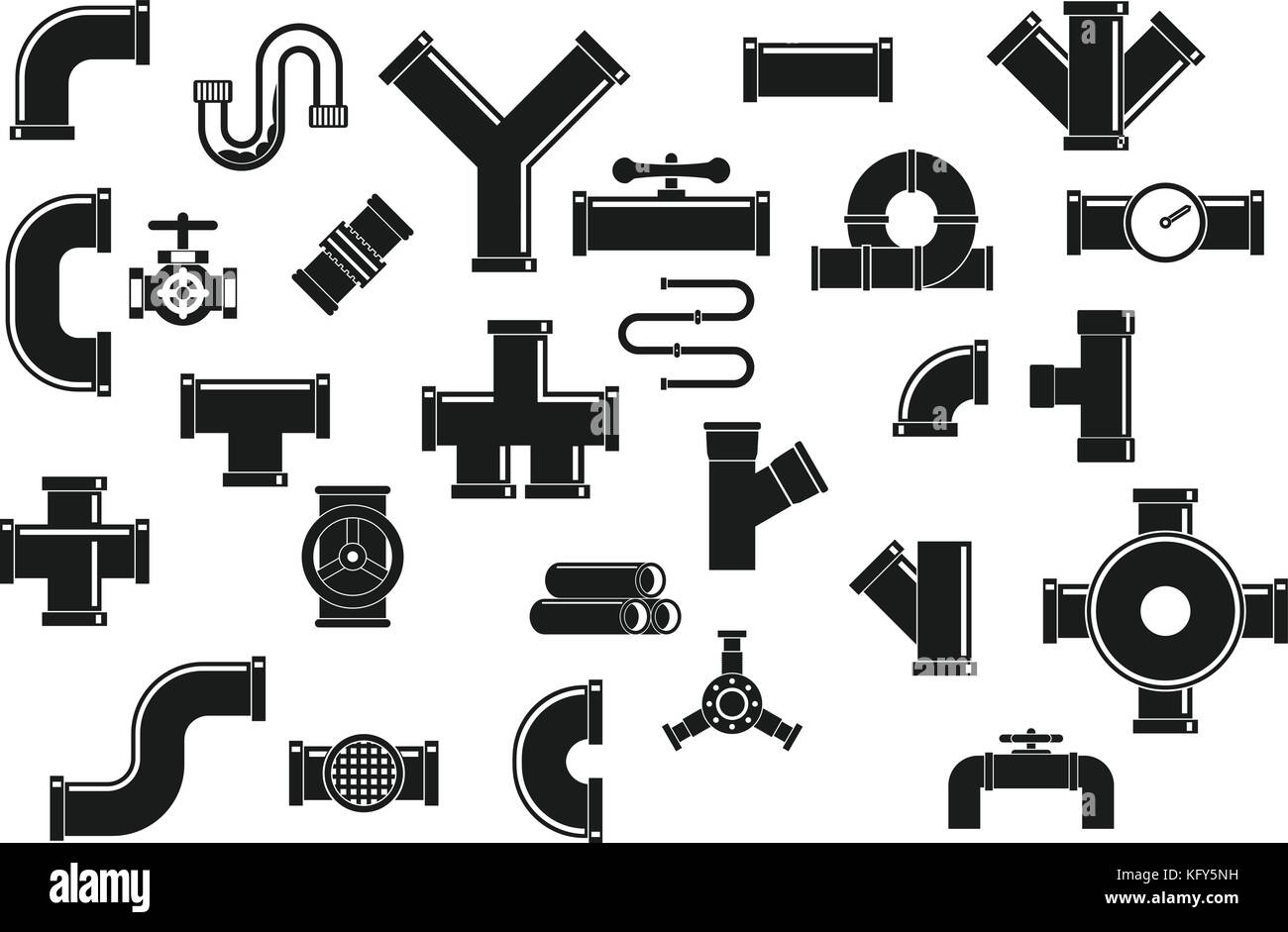 Pipe icon set, simple style Stock Vector Image & Art - Alamy