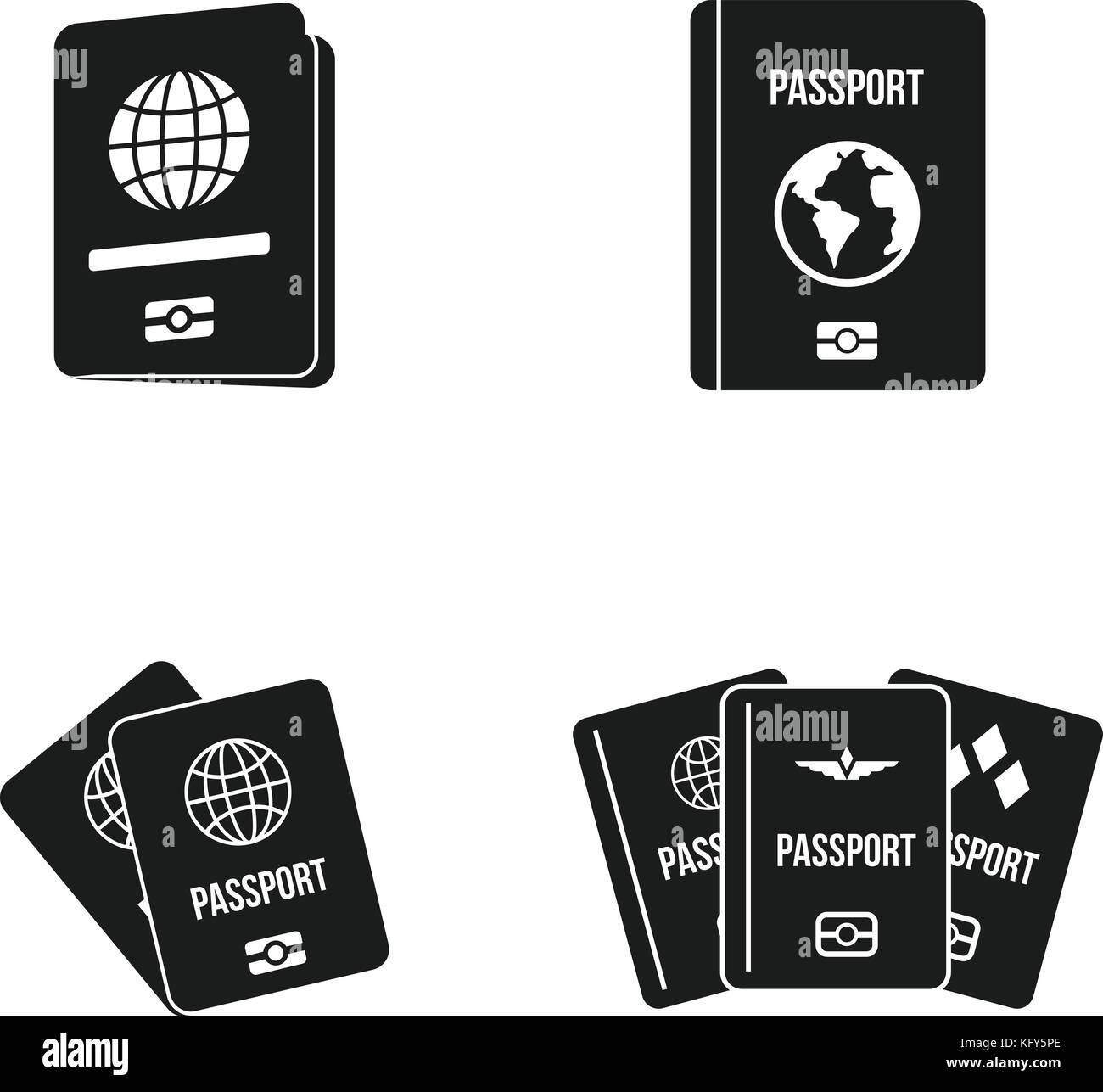 Passport icon set, simple style Stock Vector Image & Art - Alamy