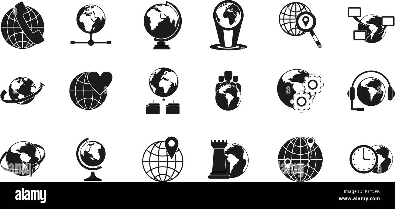 Globe icon set, simple style Stock Vector Image & Art - Alamy