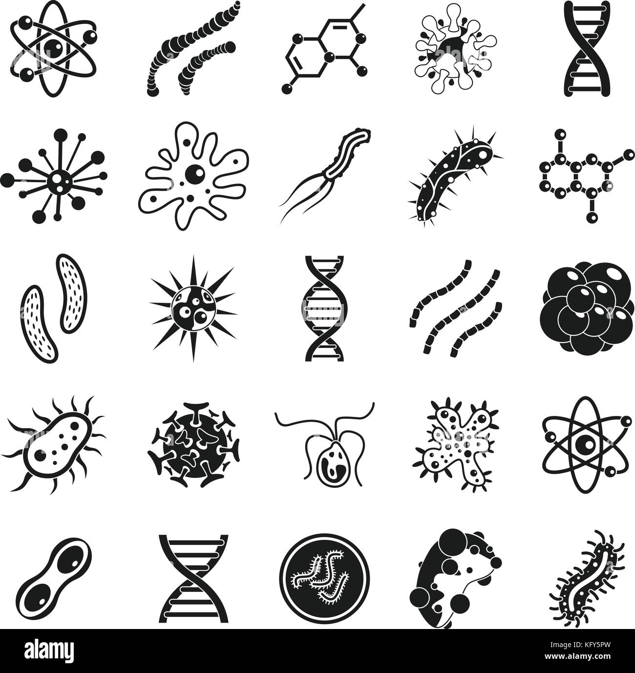 Virus icon set, simple style Stock Vector Image & Art - Alamy