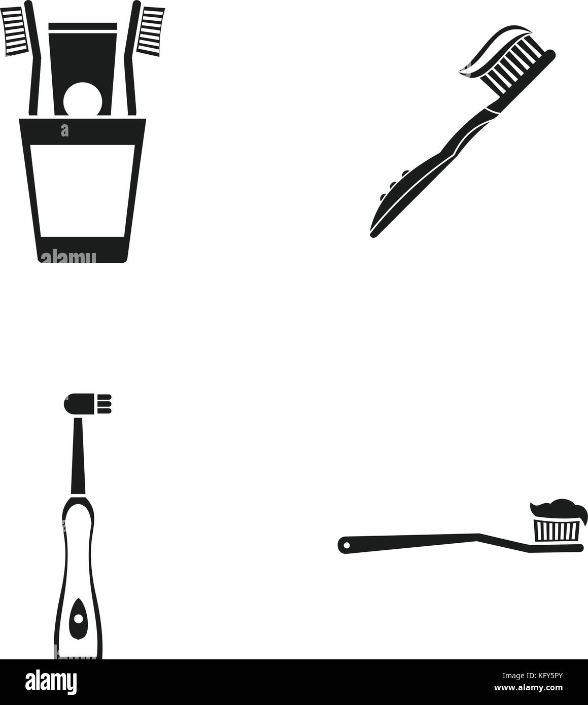 Toothbrush icon set, simple style Stock Vector Image & Art - Alamy
