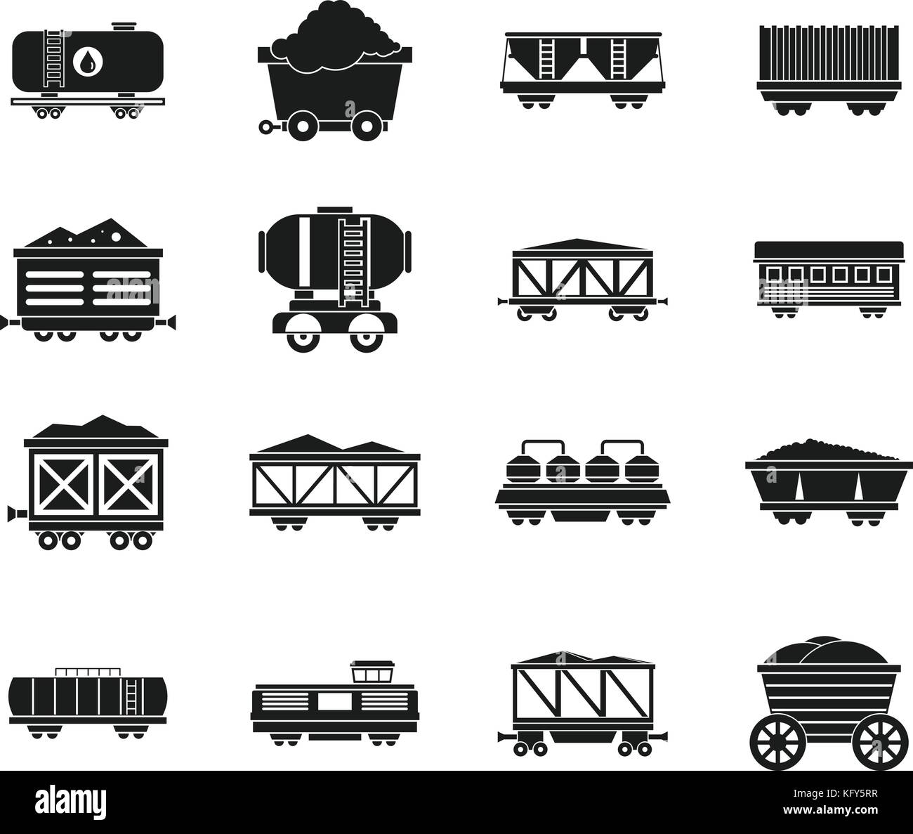 Railway carriage icon set, simple style Stock Vector Image & Art - Alamy