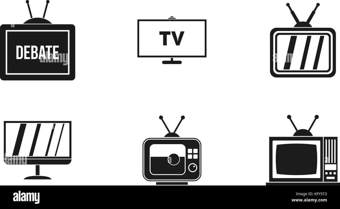 Tv icon set, simple style Stock Vector Image & Art - Alamy