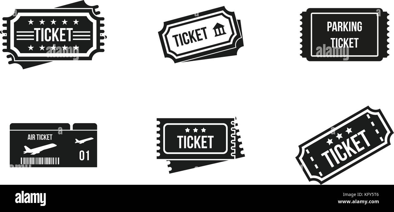 Ticket icon set, simple style Stock Vector Image & Art - Alamy