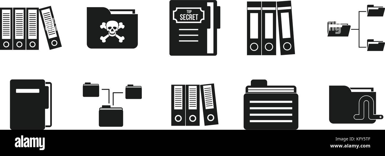 Folder icon set, simple style Stock Vector Image & Art - Alamy