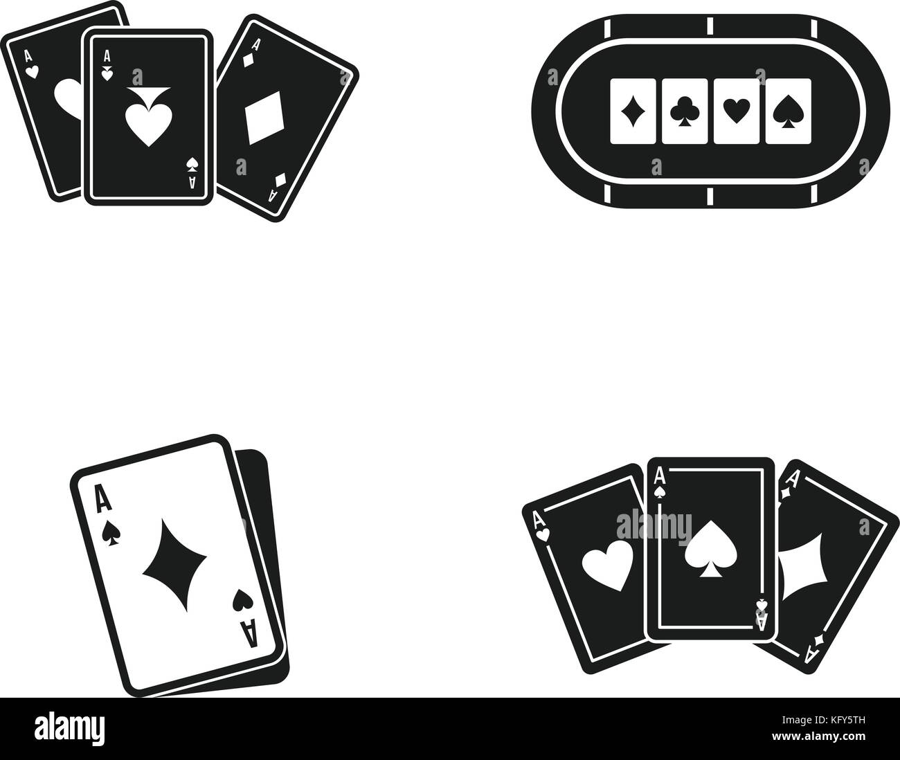 Playing cards icon set, simple style Stock Vector Image & Art - Alamy