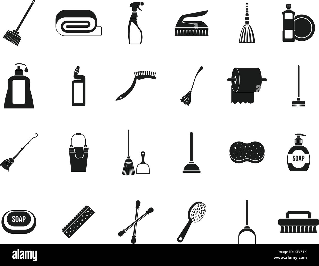 Cleaning tools icon set, simple style Stock Vector Image & Art - Alamy