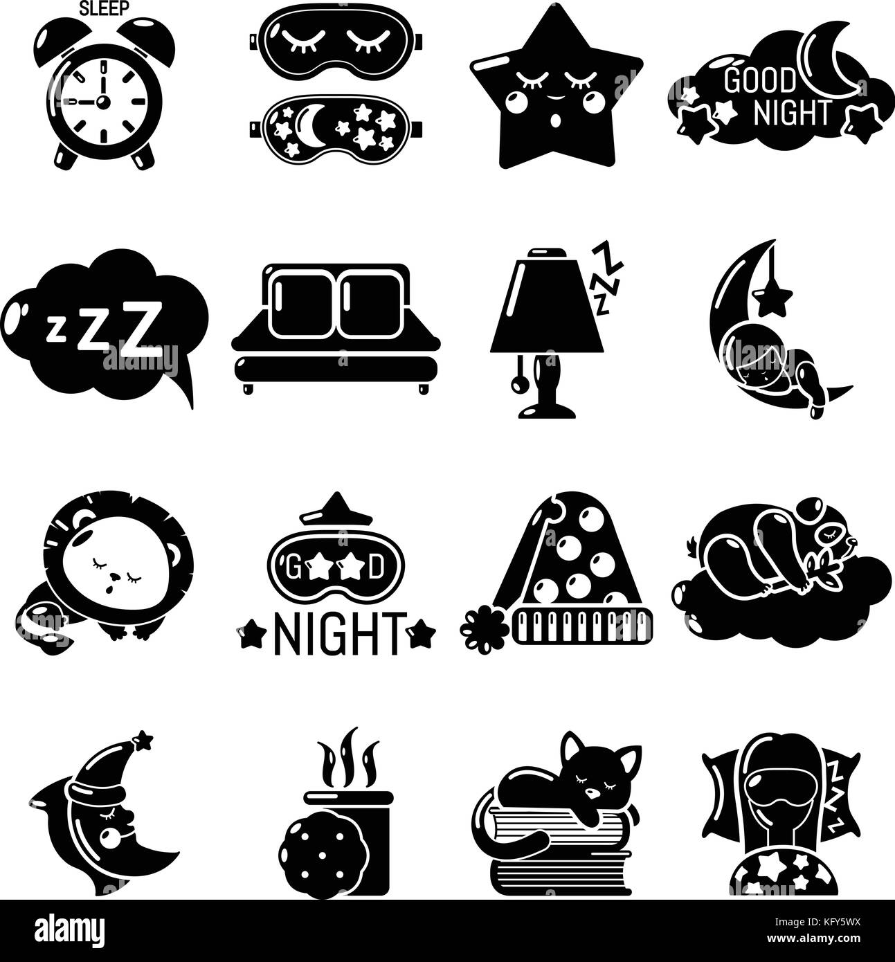 Pictogram sleeping icon resting sleep hi-res stock photography and ...