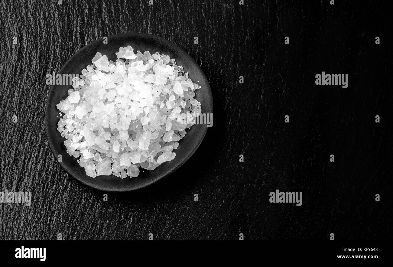 white salt on black background with copy space Stock Photo - Alamy