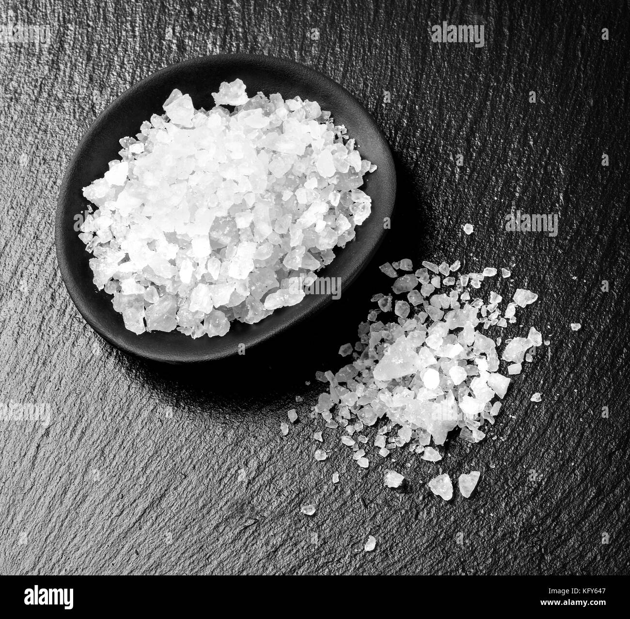 white salt on black background Stock Photo - Alamy