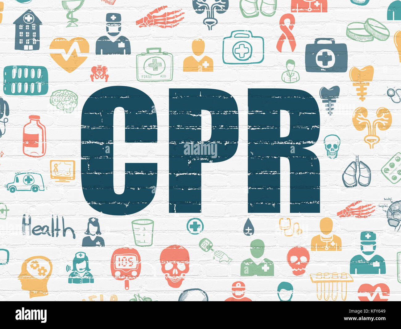 Health concept: CPR on wall background Stock Photo - Alamy