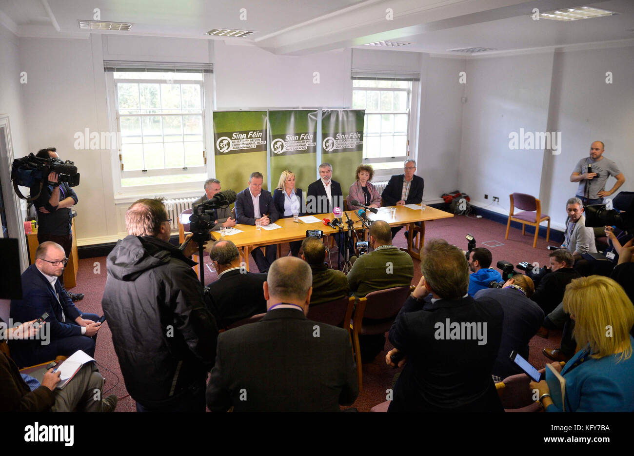 (From the left) Sinn Fein's Declan Kearney, Conor Murphy, Sinn Fein's ...