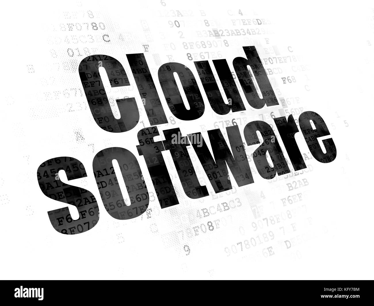 Cloud networking concept: Cloud Software on Digital background Stock ...
