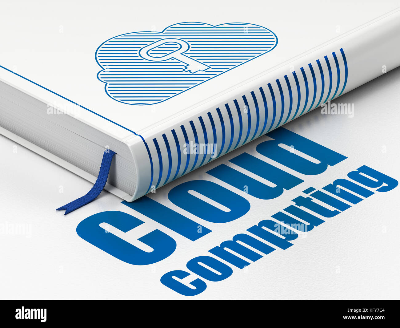 Cloud technology concept: book Cloud With Key, Cloud Computing on white ...