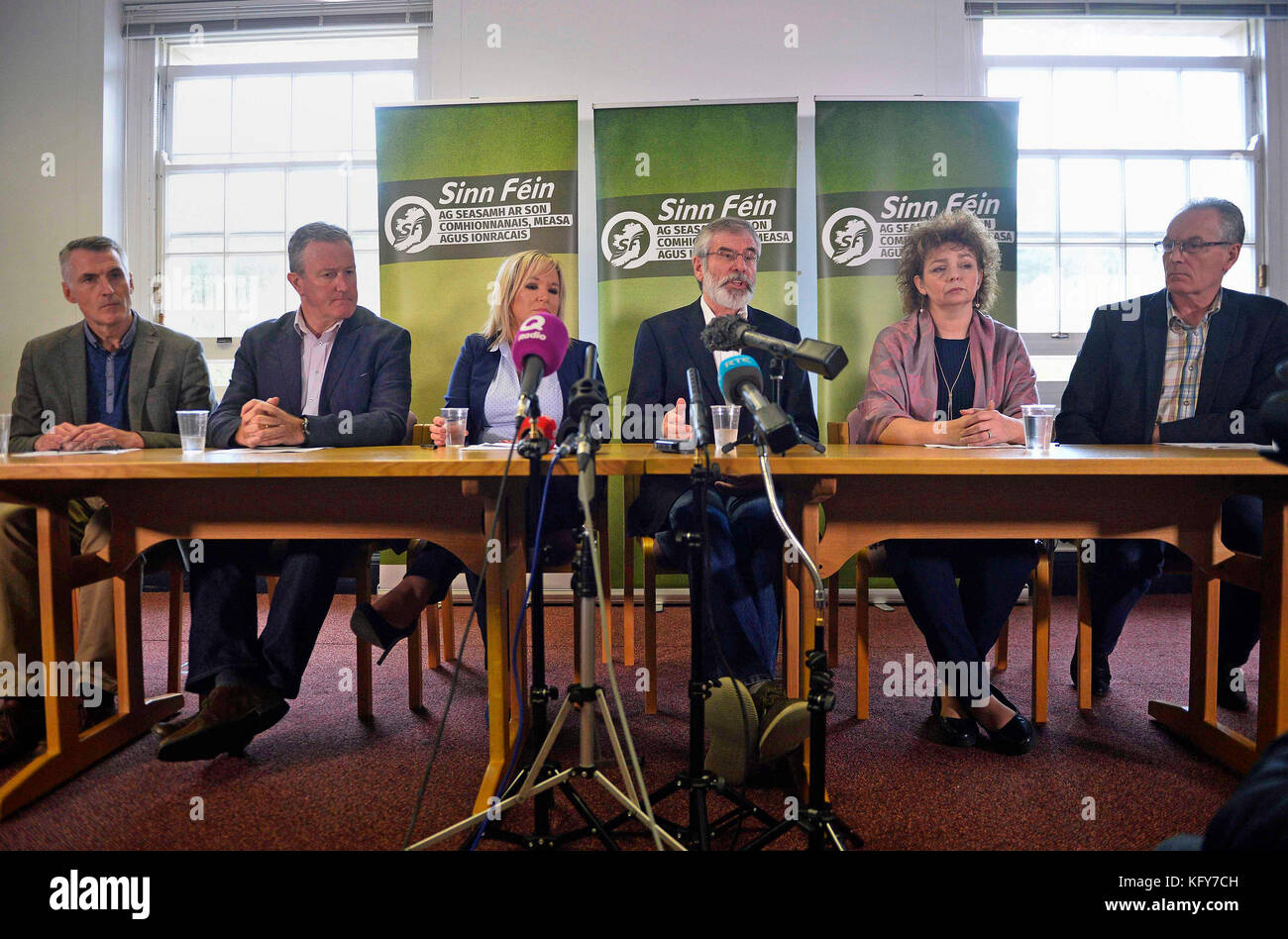 (From the left) Sinn Fein's Declan Kearney, Conor Murphy, Sinn Fein's ...