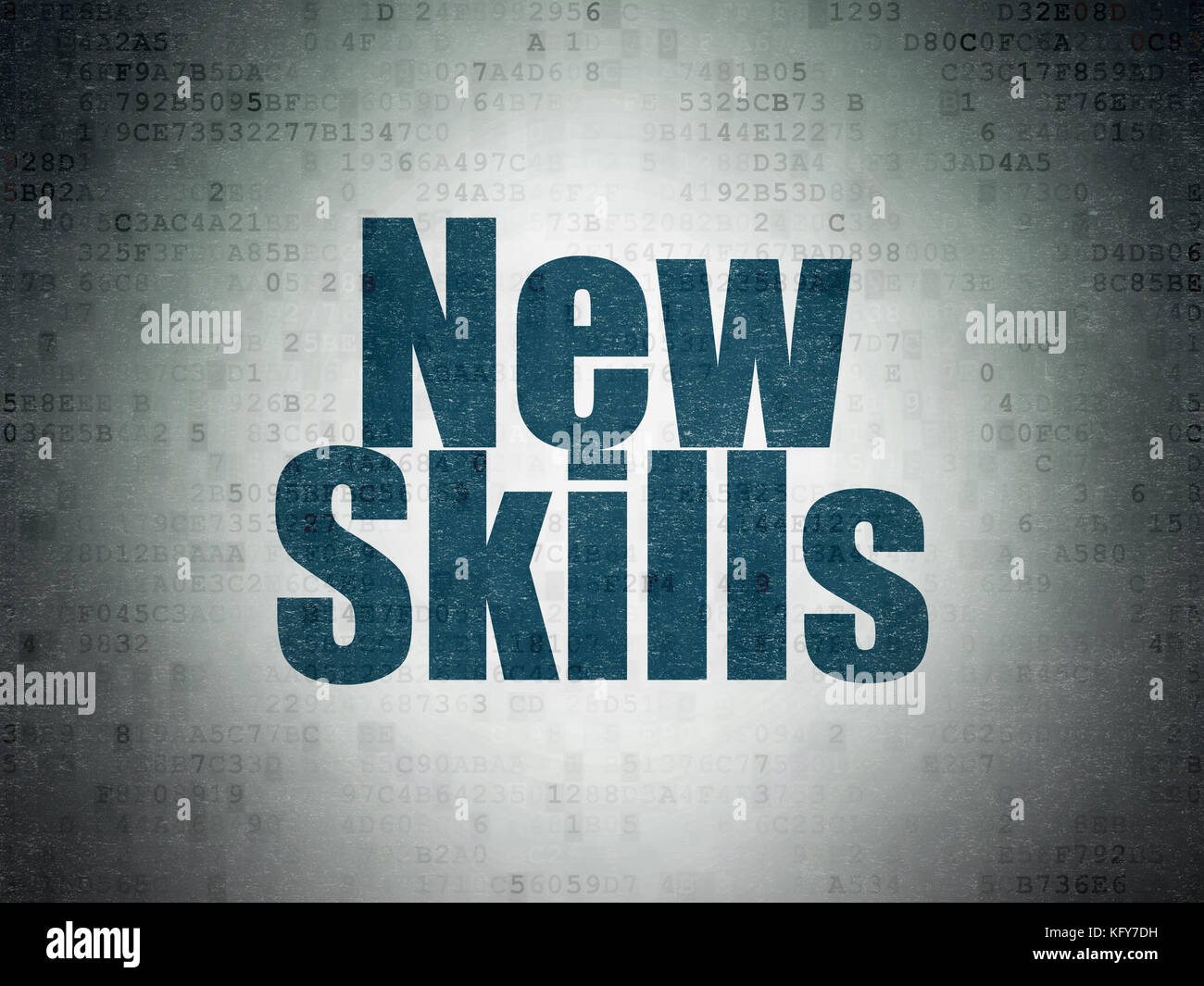 Learning concept: New Skills on Digital Data Paper background Stock ...