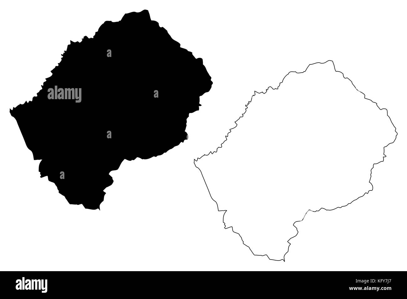 Lesotho map vector illustration, scribble sketch Lesotho Stock Vector ...
