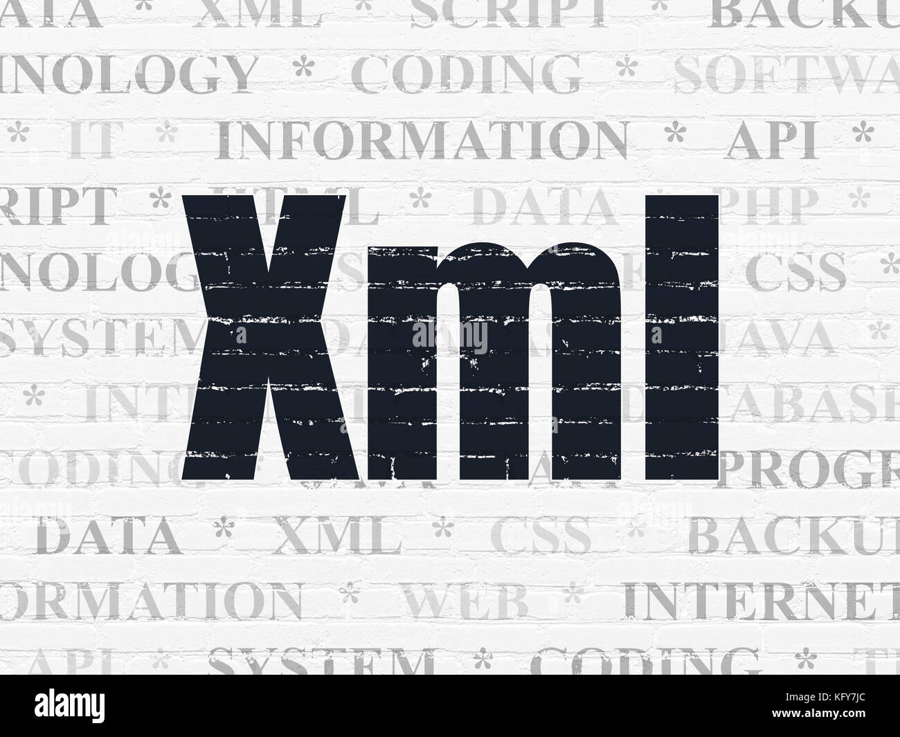 Software concept: Xml on wall background Stock Photo - Alamy