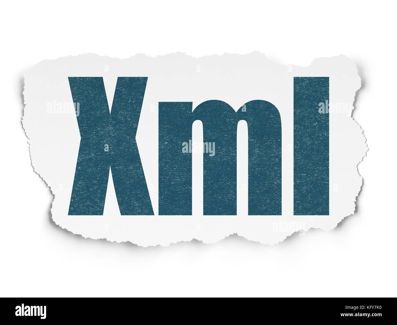 Database concept: Xml on Torn Paper background Stock Photo - Alamy
