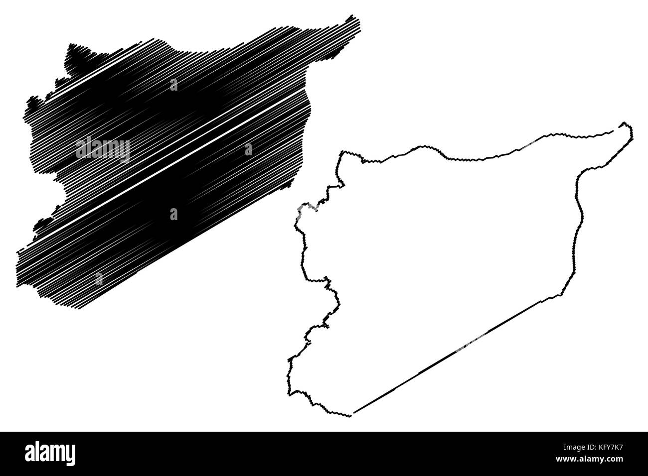 Syria map vector illustration, scribble sketch Syria Stock Vector Image ...
