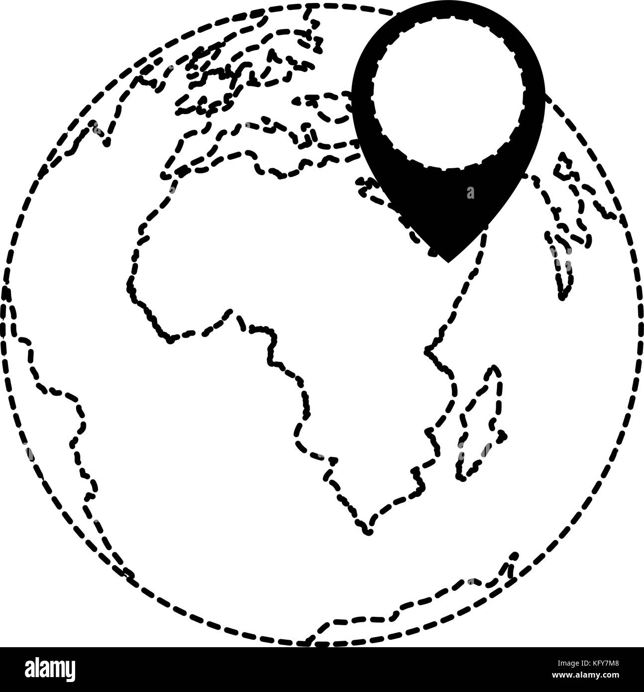 world planet earth with pointer vector illustration design Stock Vector ...