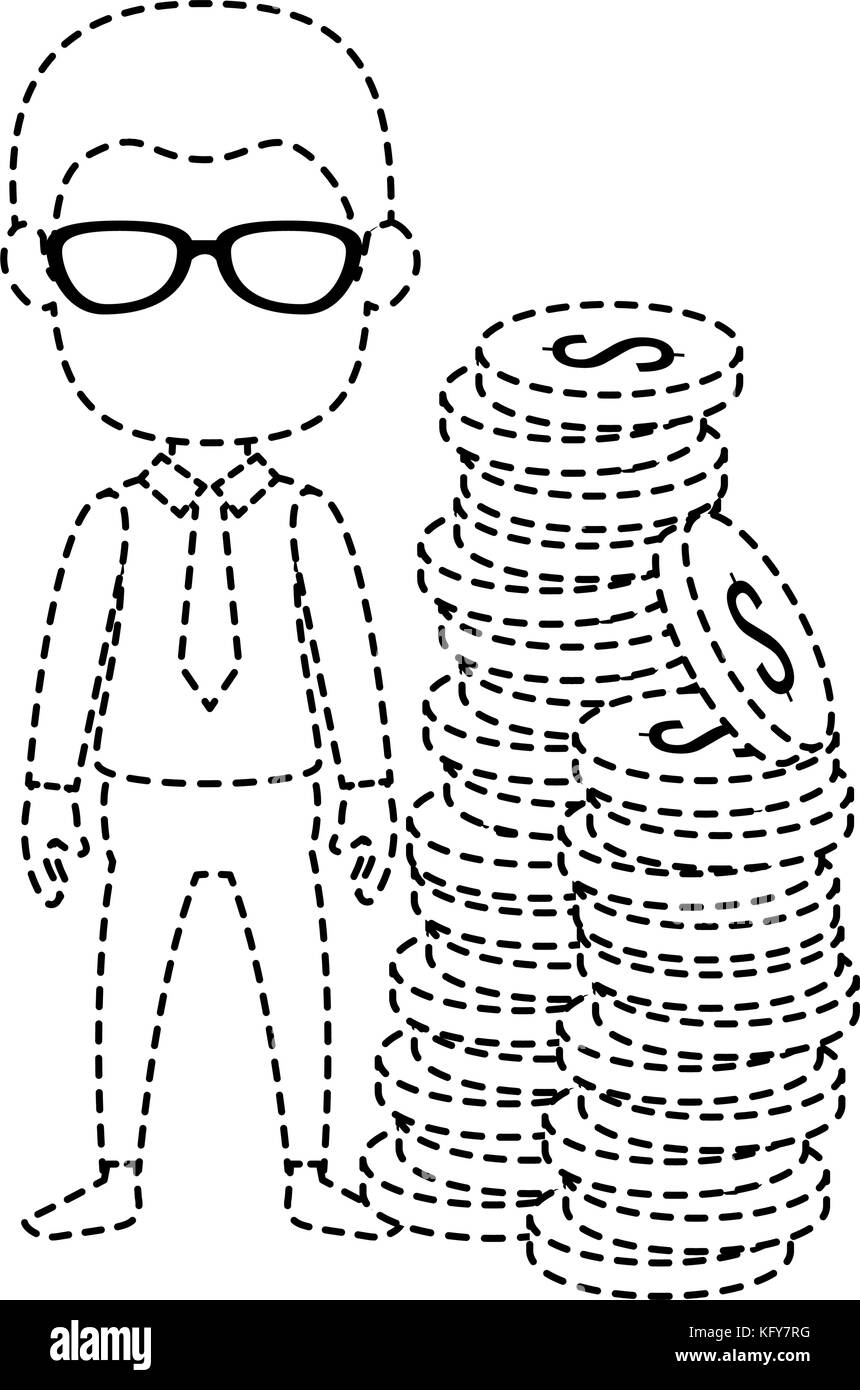 businessman with coins avatar character icon vector illustration design ...