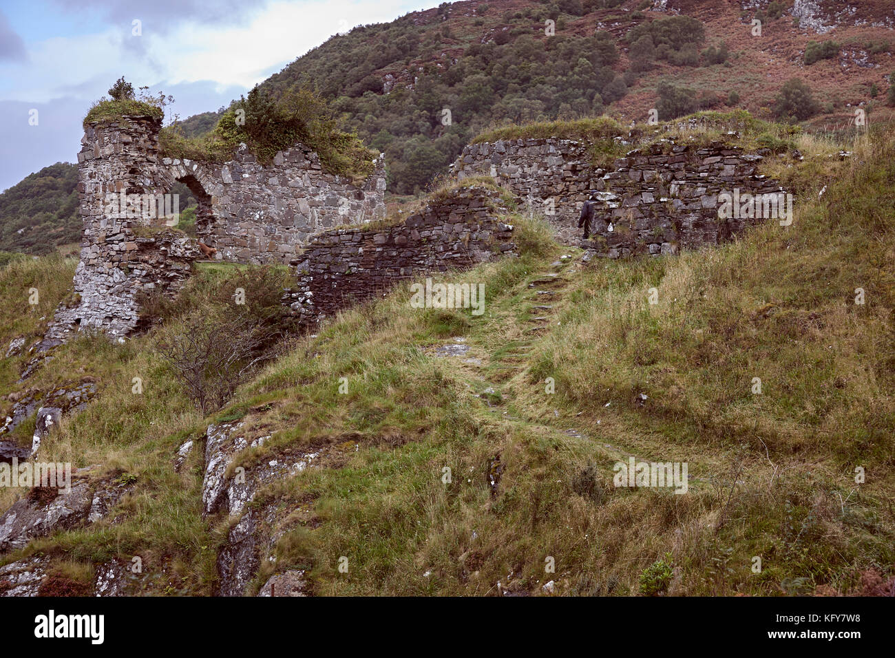 Historic ruins of Strome Castle at North Strome. From single track road ...