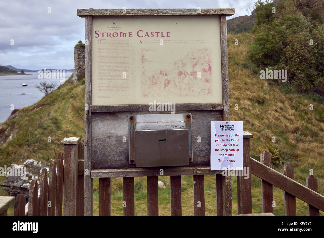 Historic ruins of Strome Castle at North Strome. From single track road ...