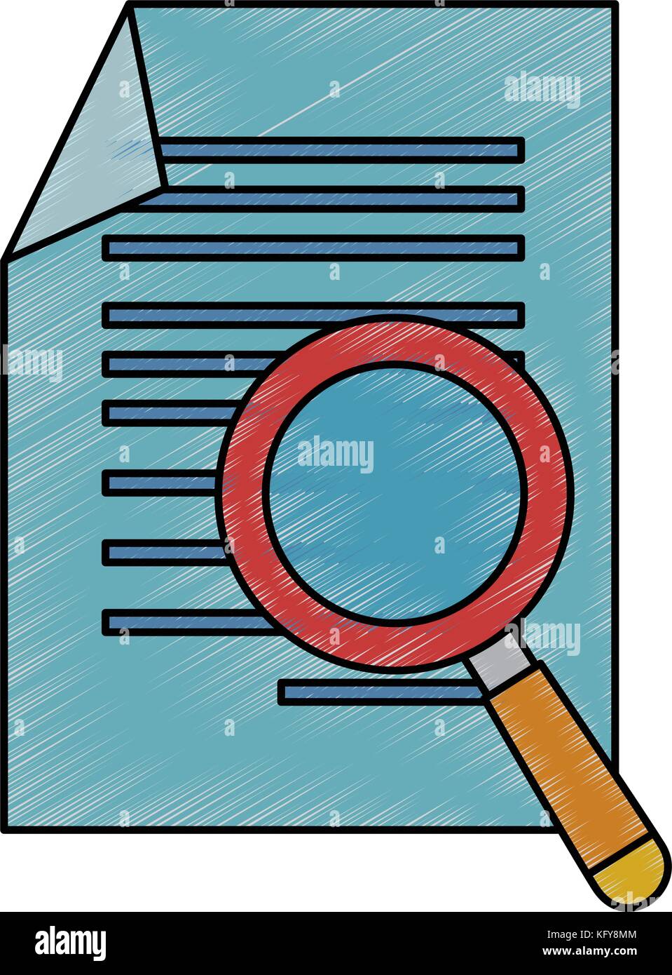 document with magnifying glass isolated icon vector illustration design ...