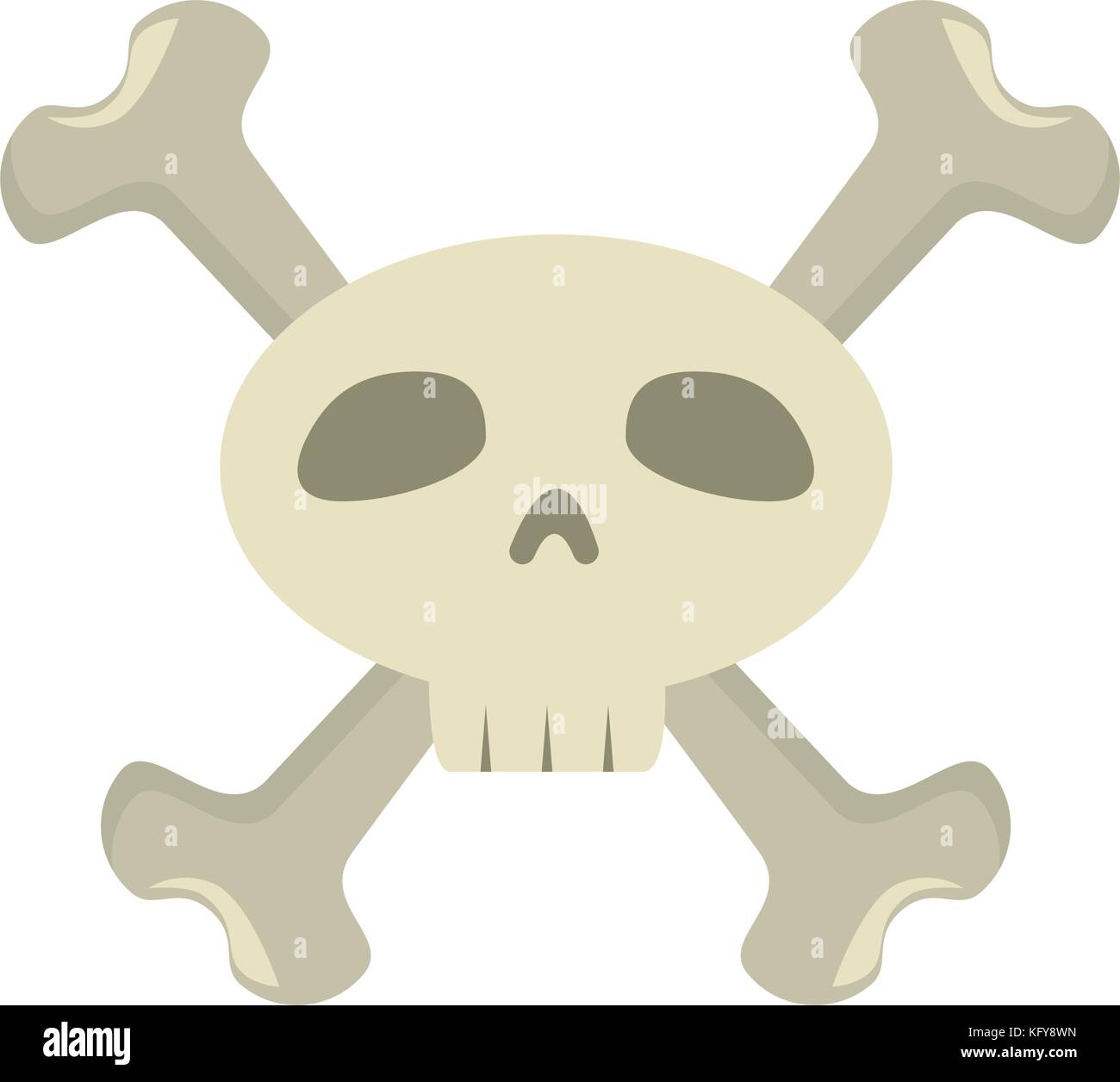 funny skull with bones crossed vector illustration design Stock Vector ...