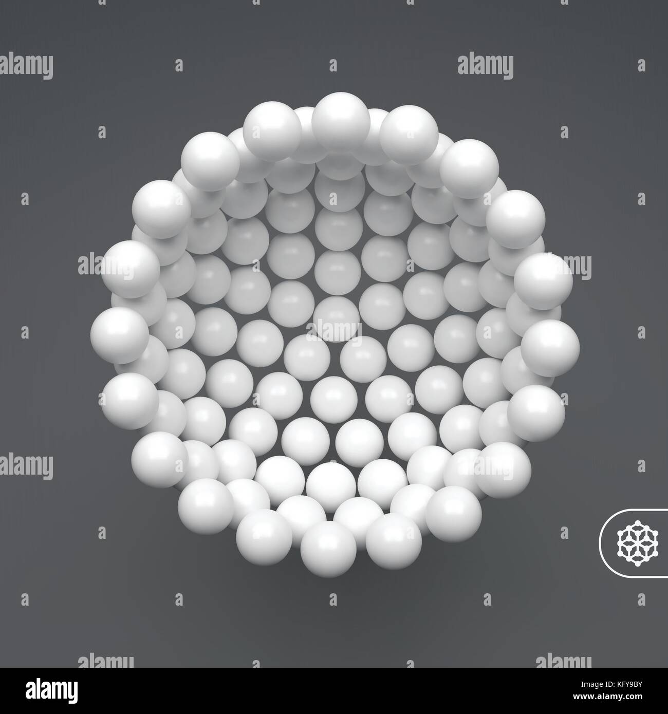 Molecular structure with spherical particles. Scientific background ...
