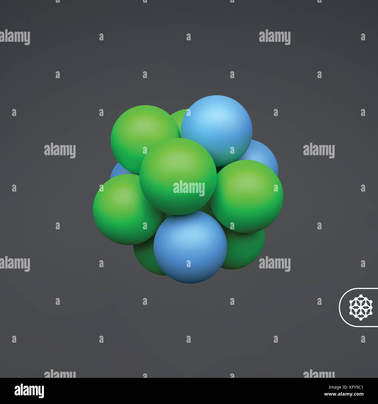 Abstract molecular structure with particles. Scientific background ...