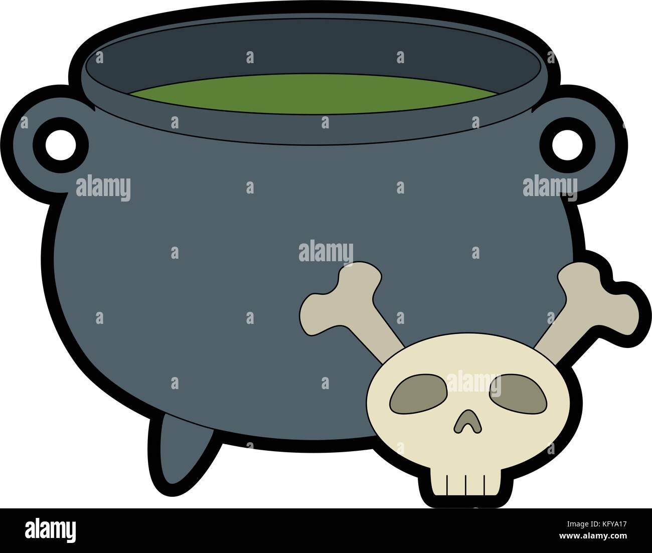 witch boiler with skull vector illustration design Stock Vector Image ...