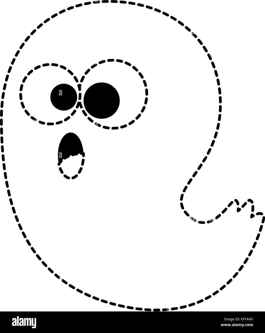 funny ghost halloween character vector illustration design Stock Vector ...