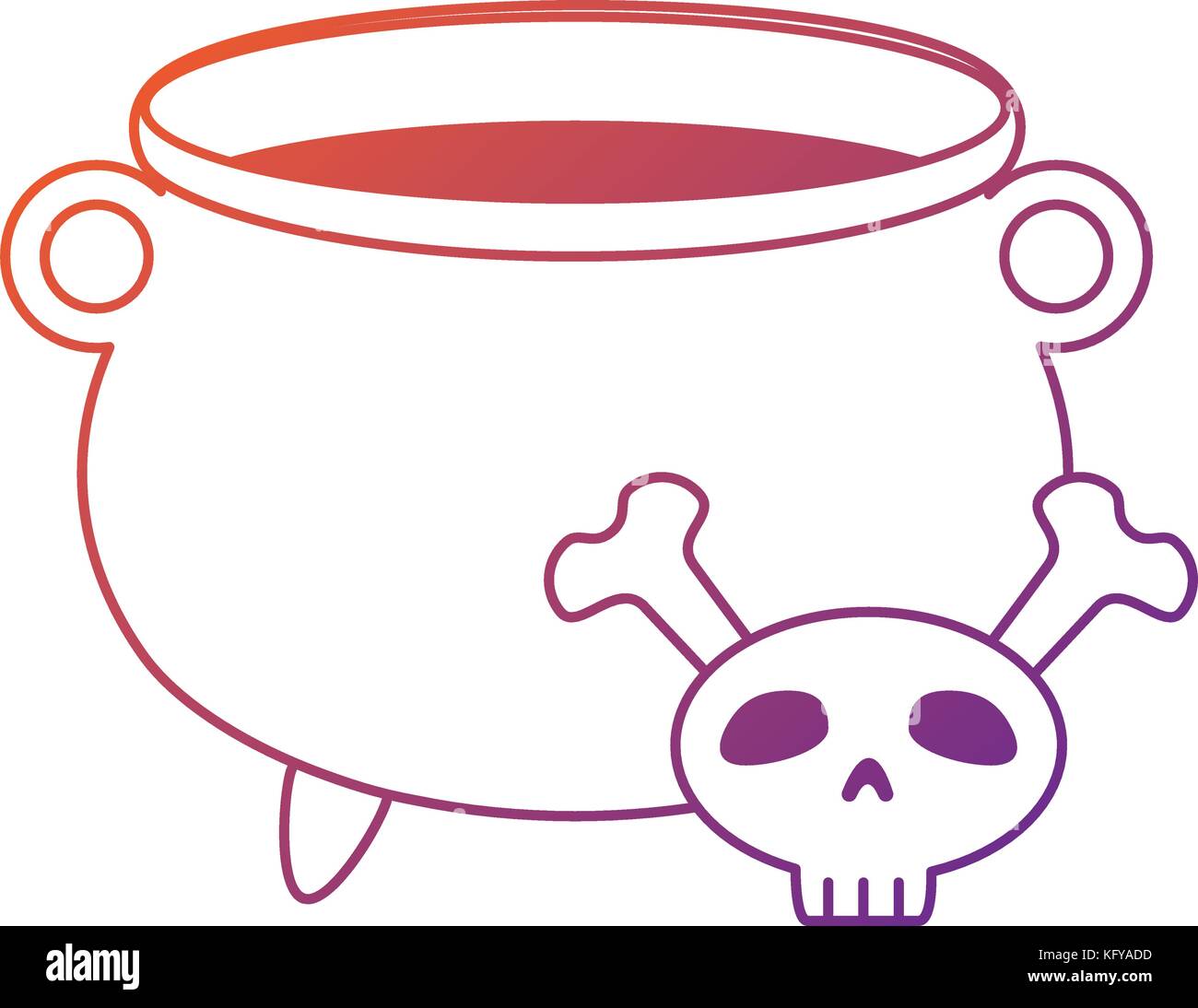 witch boiler with skull vector illustration design Stock Vector Image ...