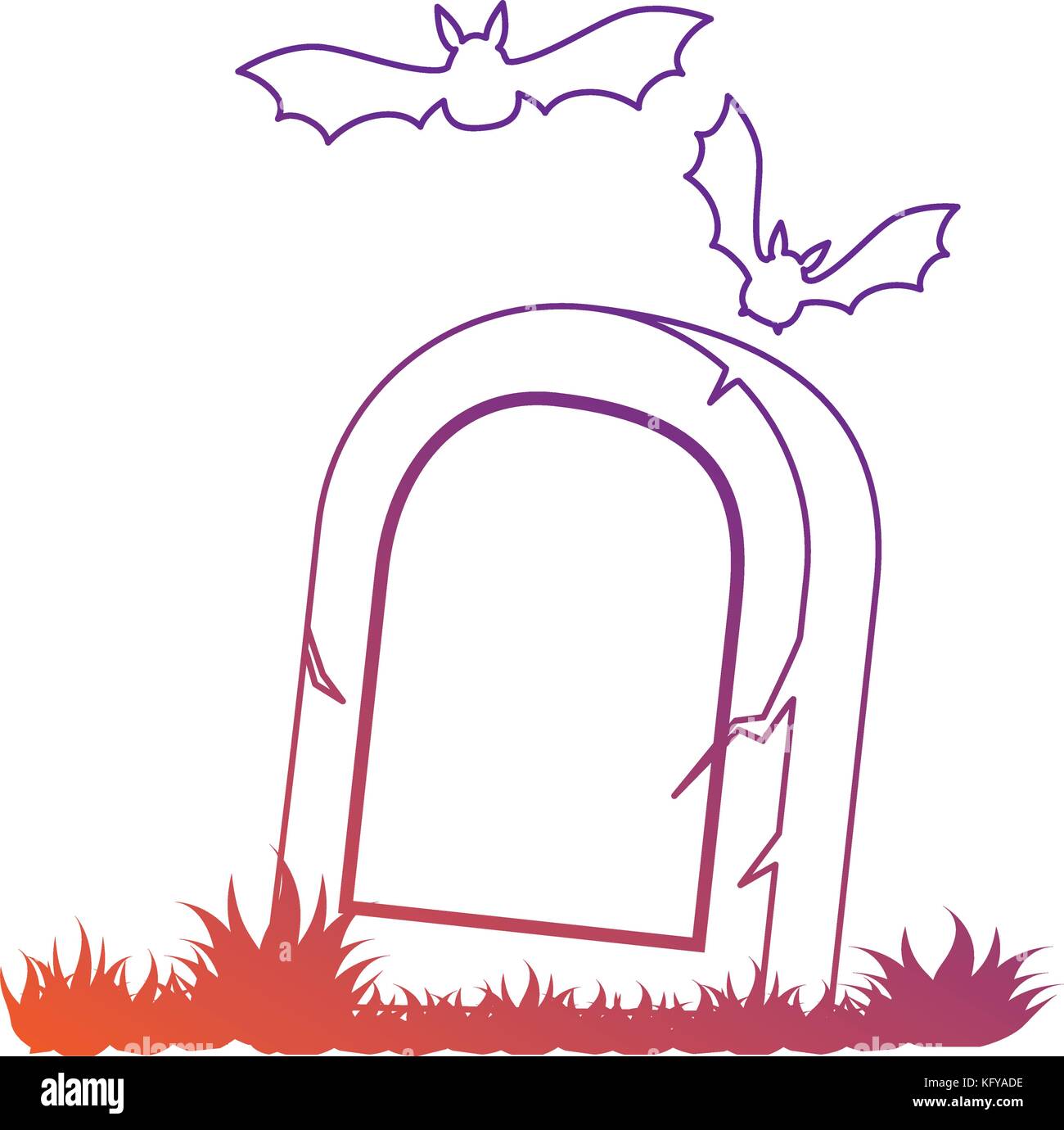 grave of dead with vampires flying vector illustration design Stock ...