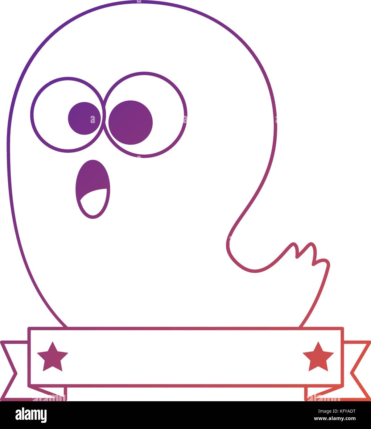funny ghost halloween character vector illustration design Stock Vector ...