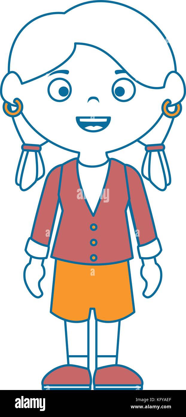 little girl avatar character vector illustration design Stock Vector ...