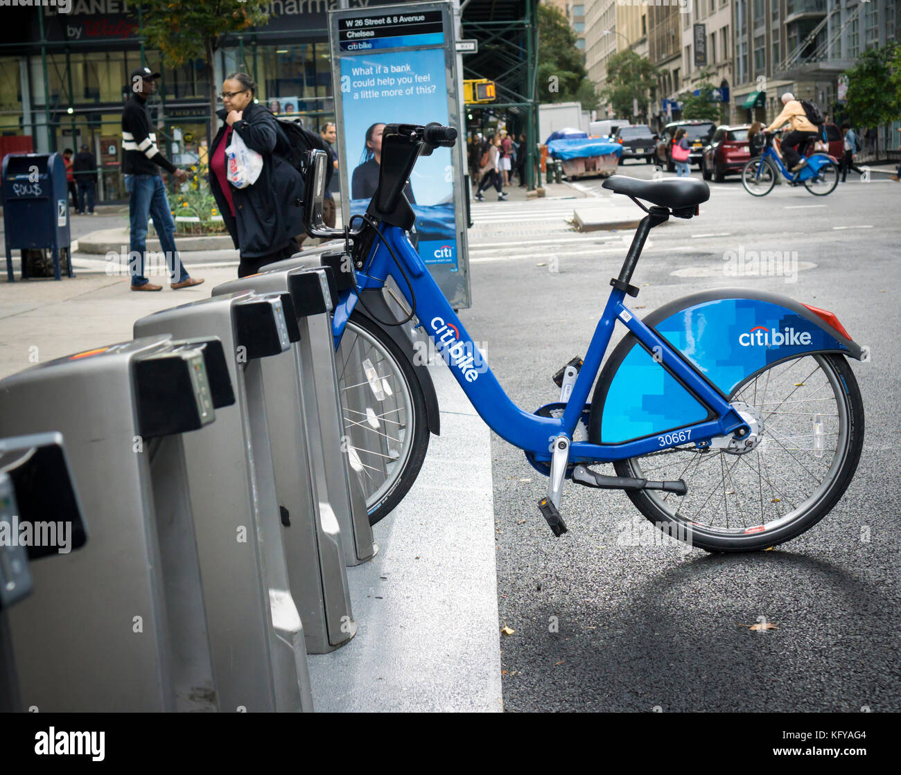 Citi Bikes In A Docking Station Showing Their Germ Laden Handlebars In