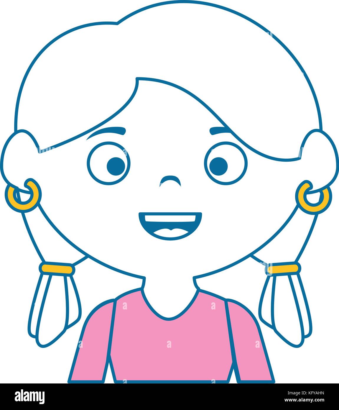 little girl avatar character vector illustration design Stock Vector ...