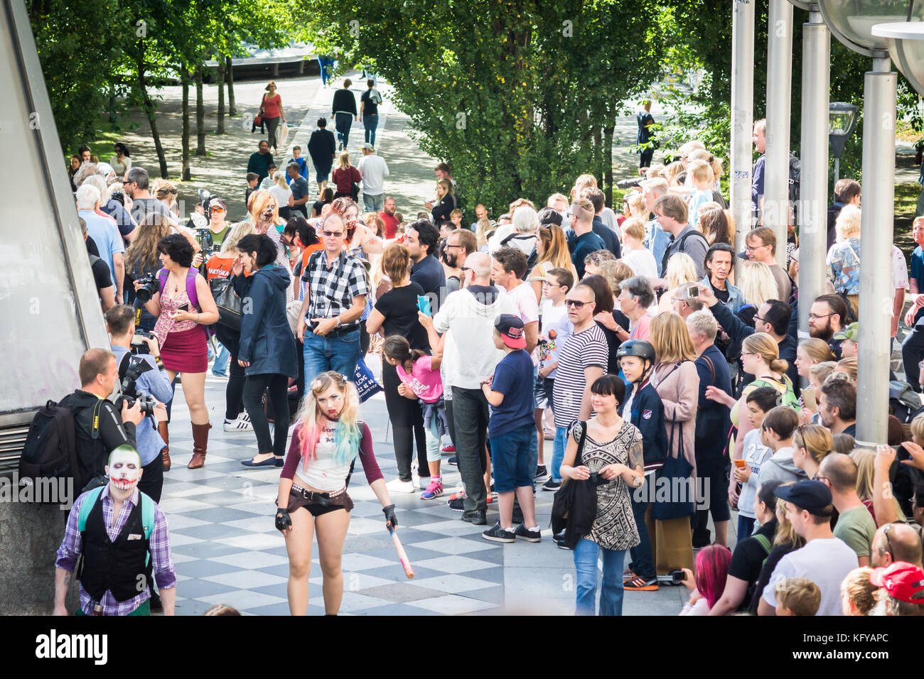 STOCKHOLM, SWEDEN – AUGUST 20, 2016: People dressed up as zombies ...