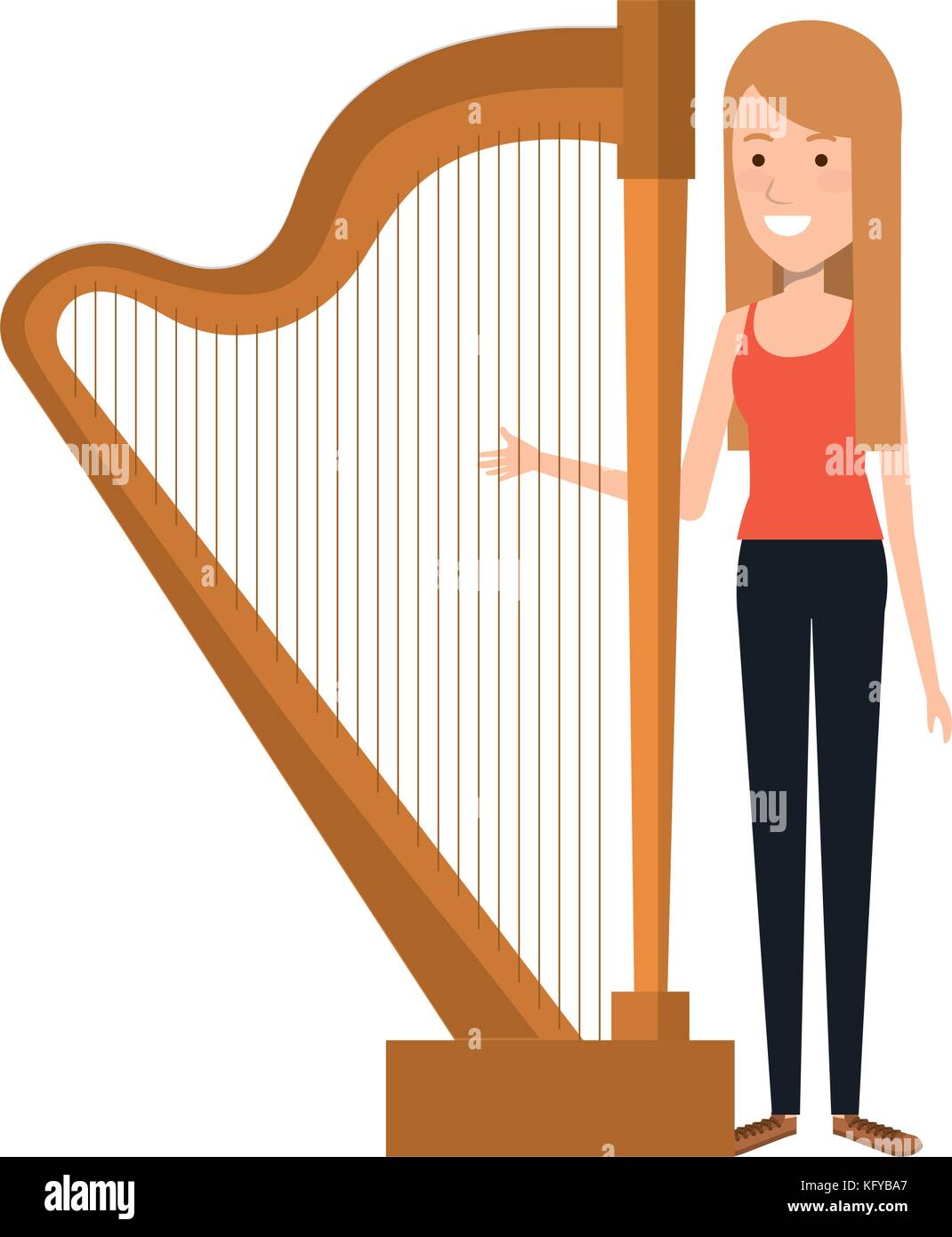 Female harp player Stock Vector Images - Alamy
