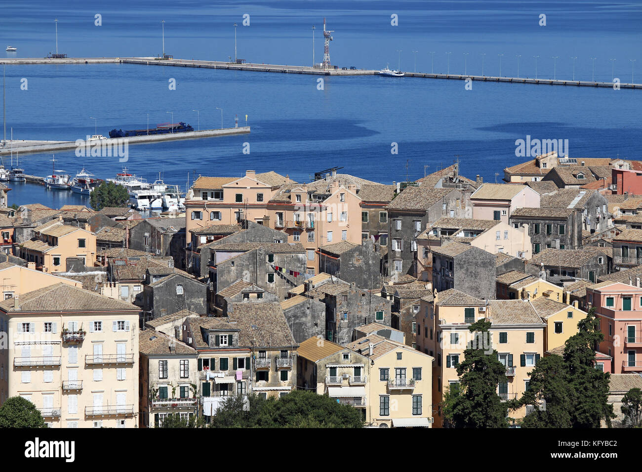 Old Corfu town cityscape Greece Stock Photo - Alamy