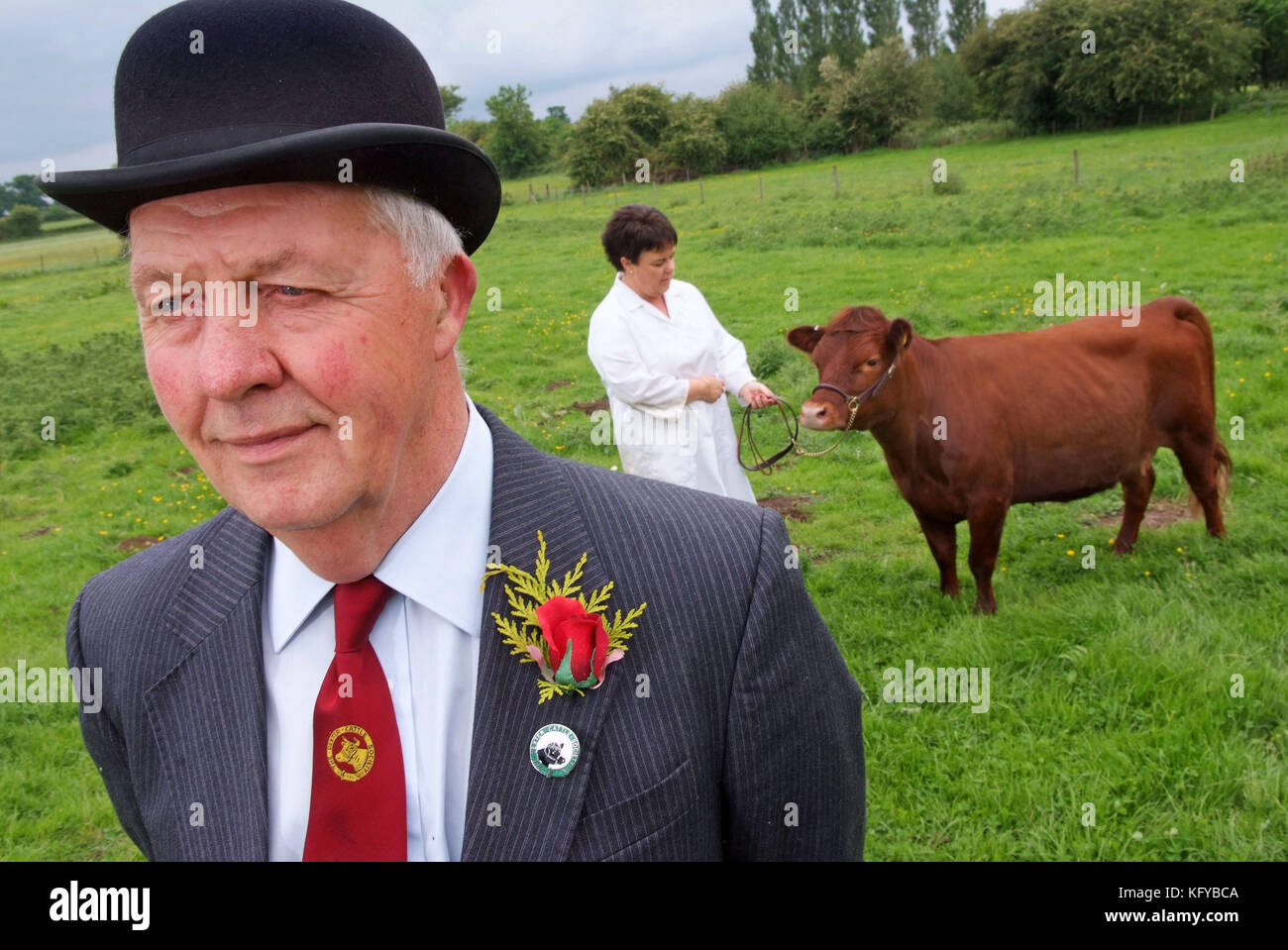 George Godber (cattle show judge) in his judging clothes, at home , in ...
