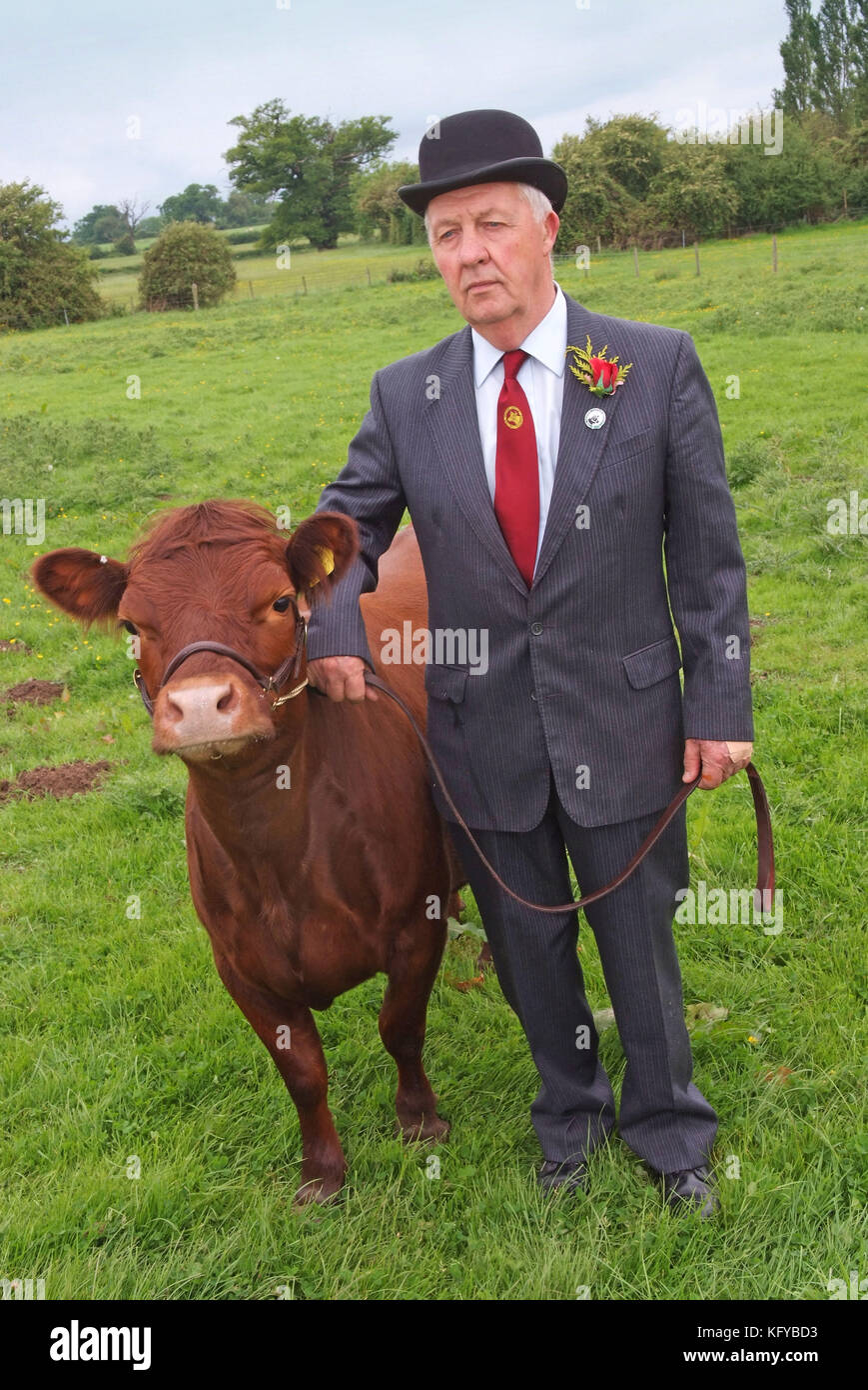George Godber (cattle show judge) in his judging clothes, at home , in ...